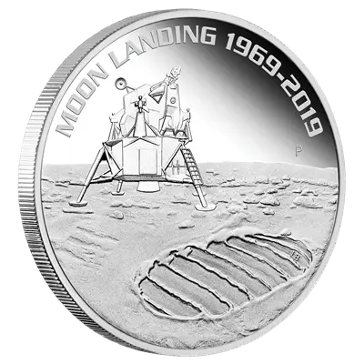 1 oz Moon Landing 1969-2019 Silver Coin - goldbase
